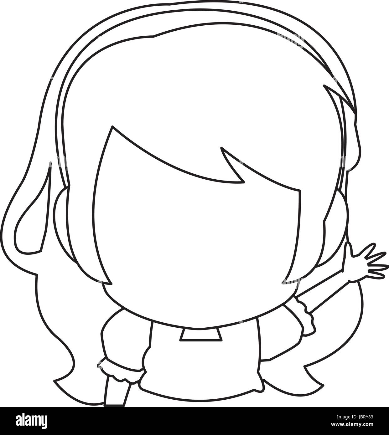 Contour De L'anime Chibi Chibi Anime Girl Avatar Contour Default