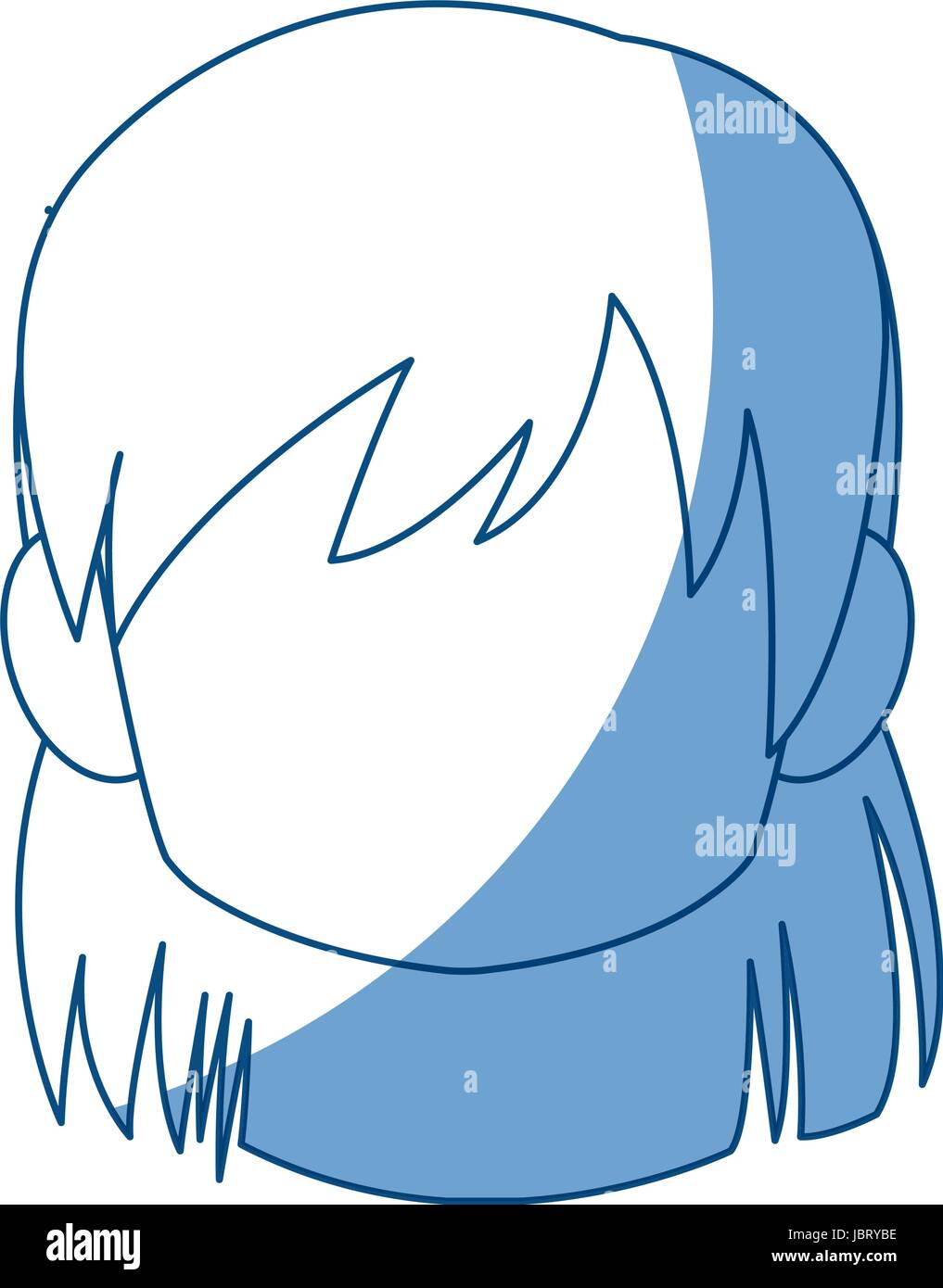 chibi anime girl avatar contour default vector illustration Stock ...