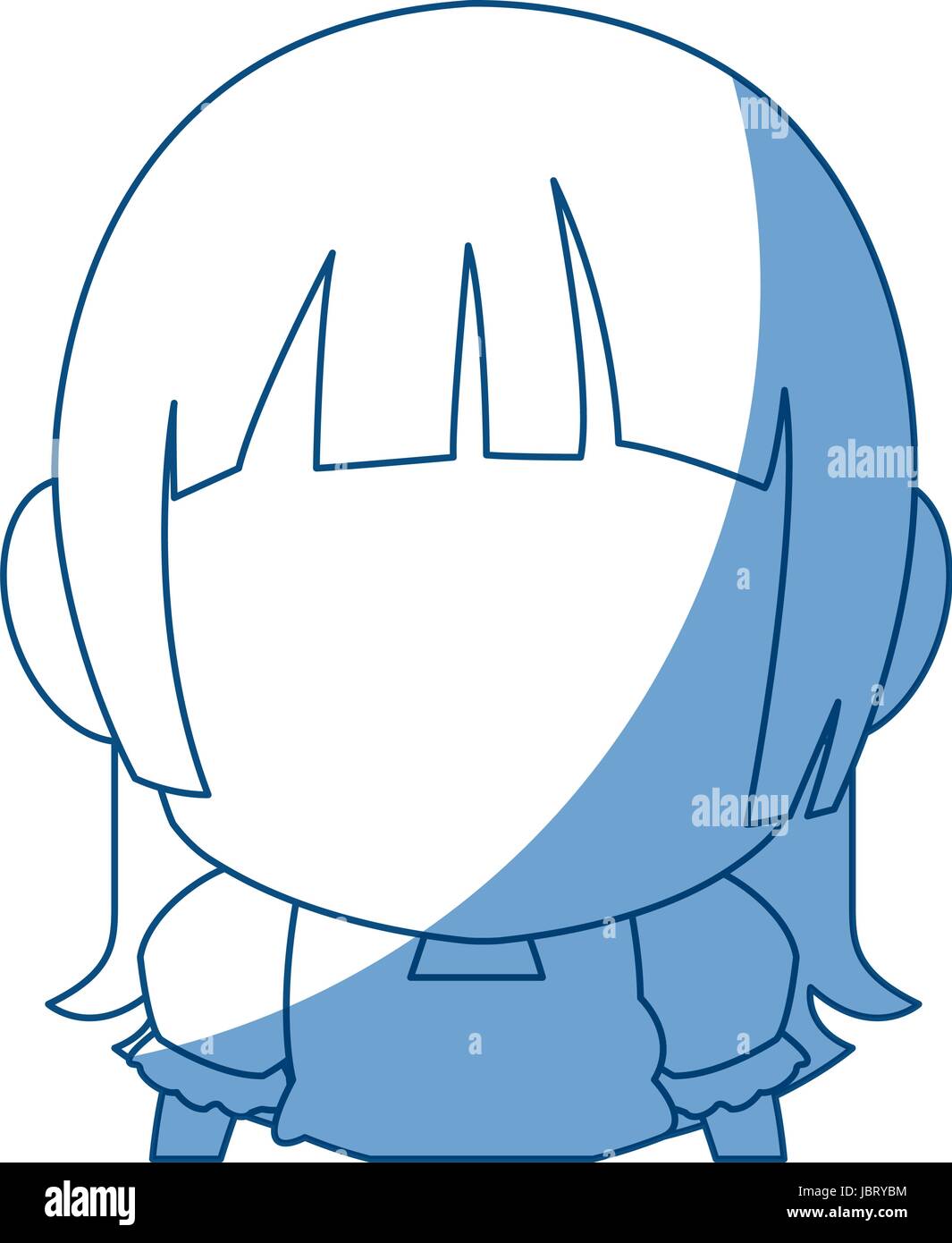manga anime girl chibi character contour vector illustration Stock ...