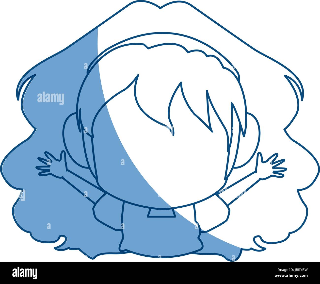 manga anime girl chibi character contour vector illustration Stock ...