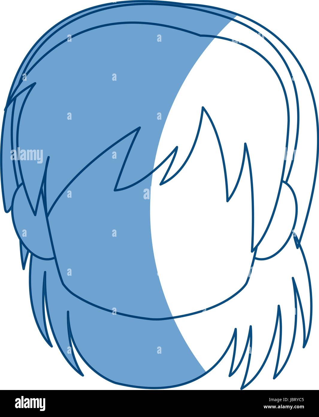 Chibi Anime Girl Avatar Contour Default Vector Illustration Stock Vector Image And Art Alamy