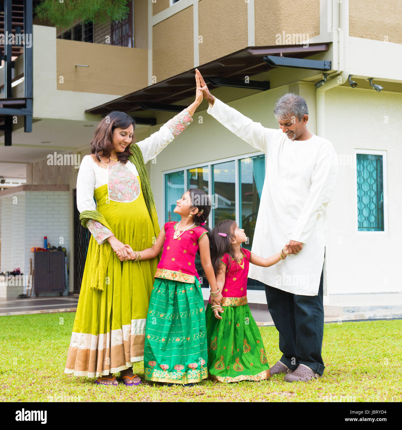 Indian parents daughter new house hi-res stock photography and images ...