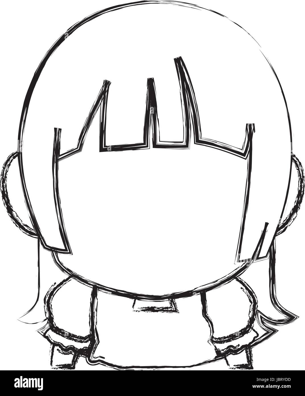 manga anime girl chibi character contour vector illustration Stock ...