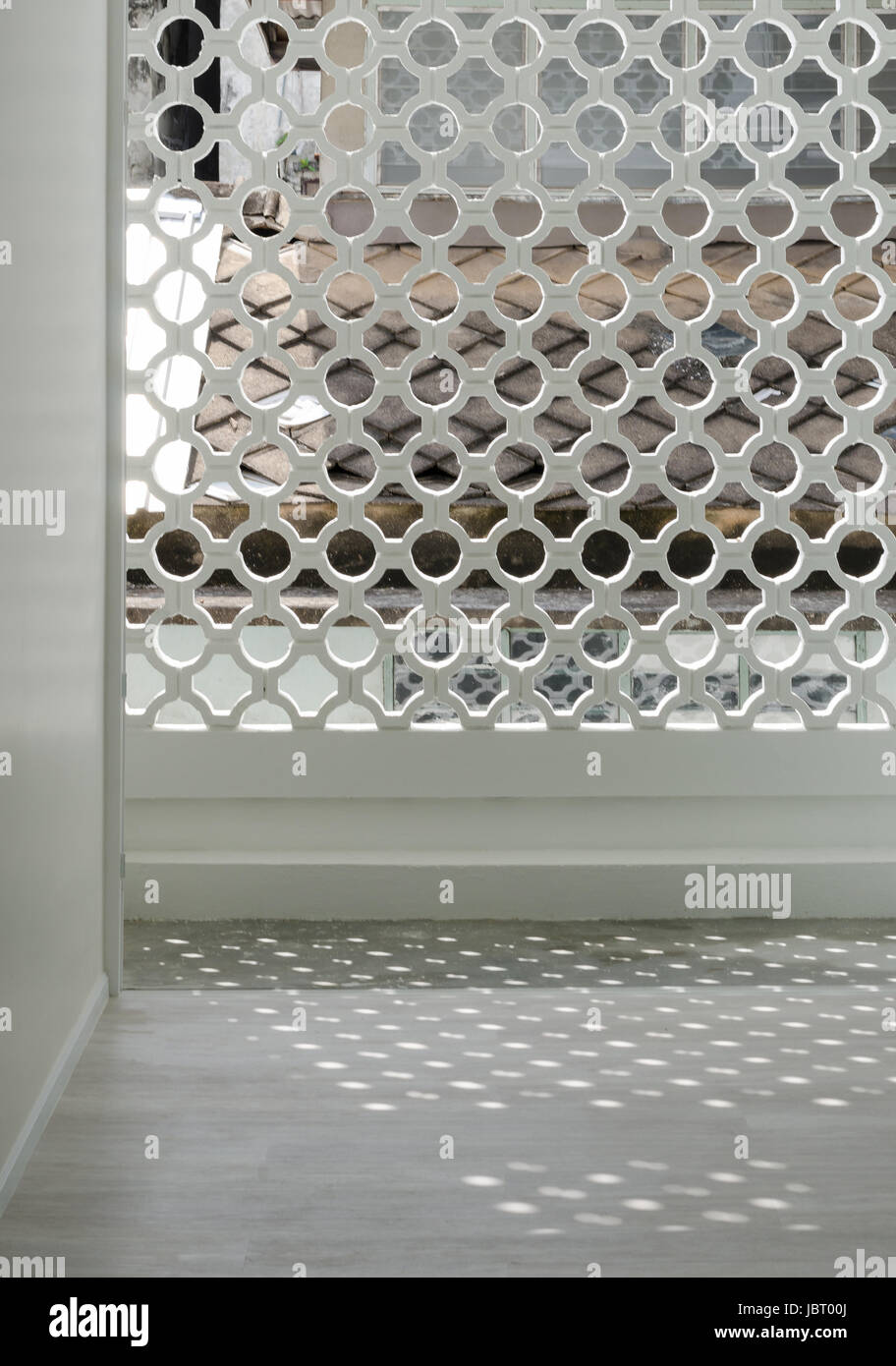 Wall facade with light effect. Modern architecture Stock Photo - Alamy