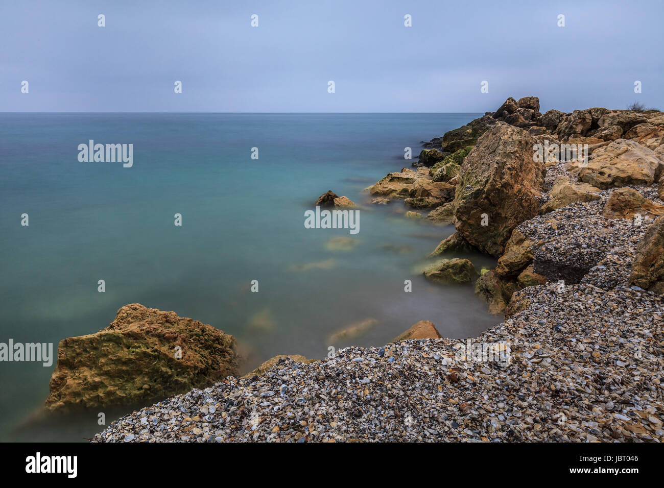 rocks on a wild beach. Black Sea, Romania Stock Photo - Alamy