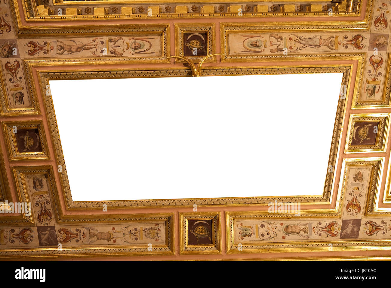 Ancient frame with white background Stock Photo - Alamy