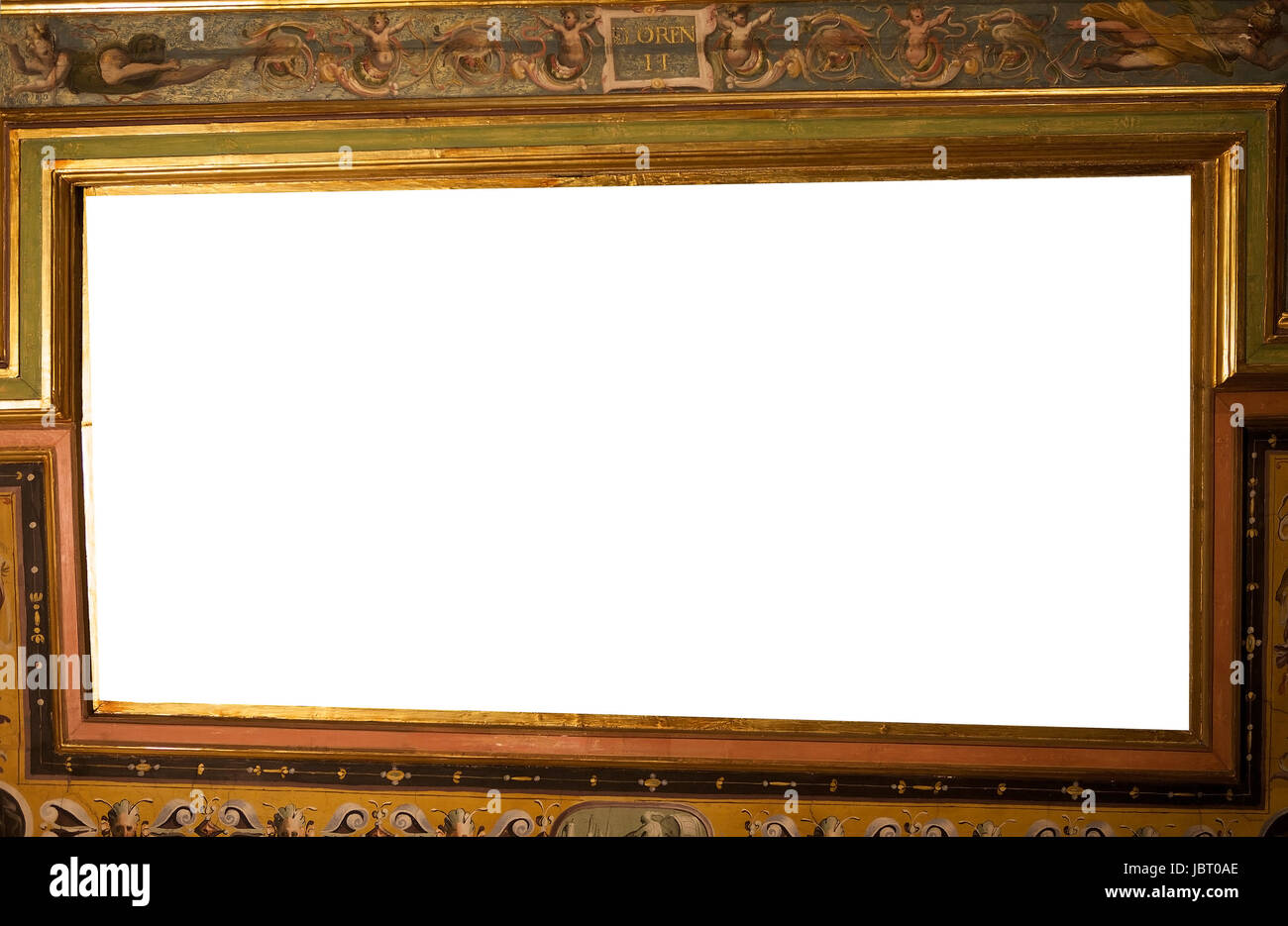 Ancient frame with white background Stock Photo - Alamy