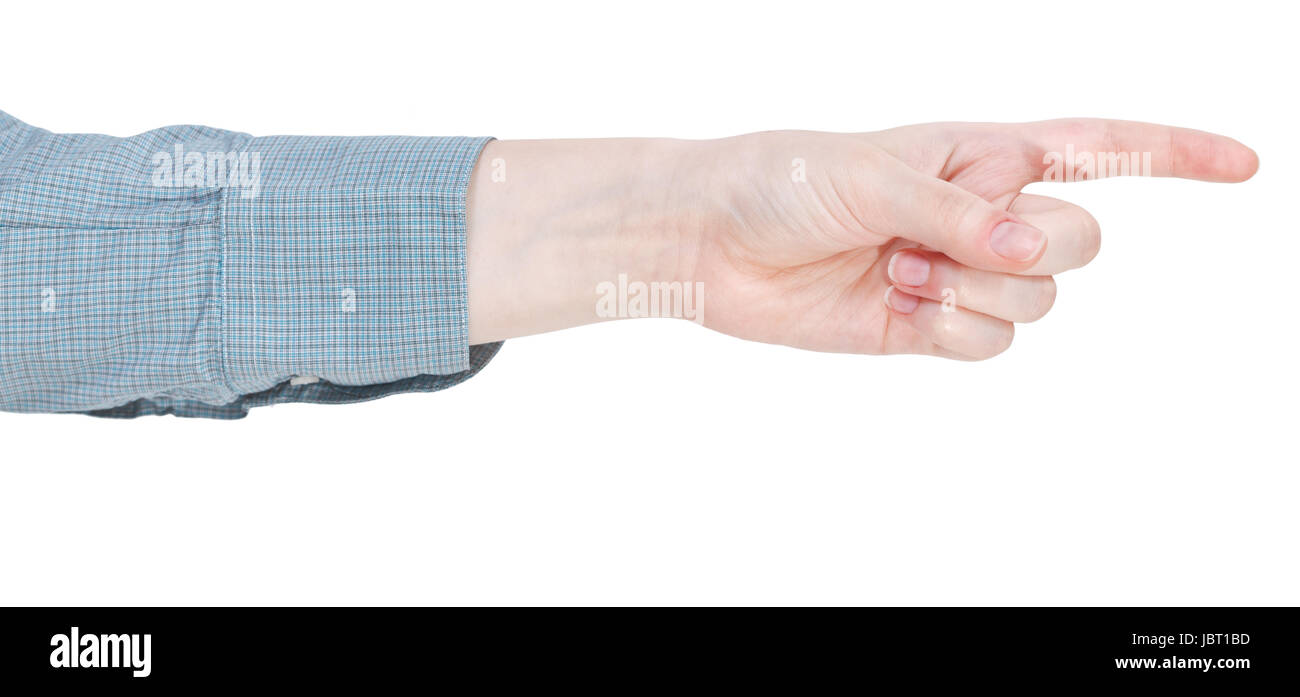 pointing forefinger - hand gesture isolated on white background Stock ...