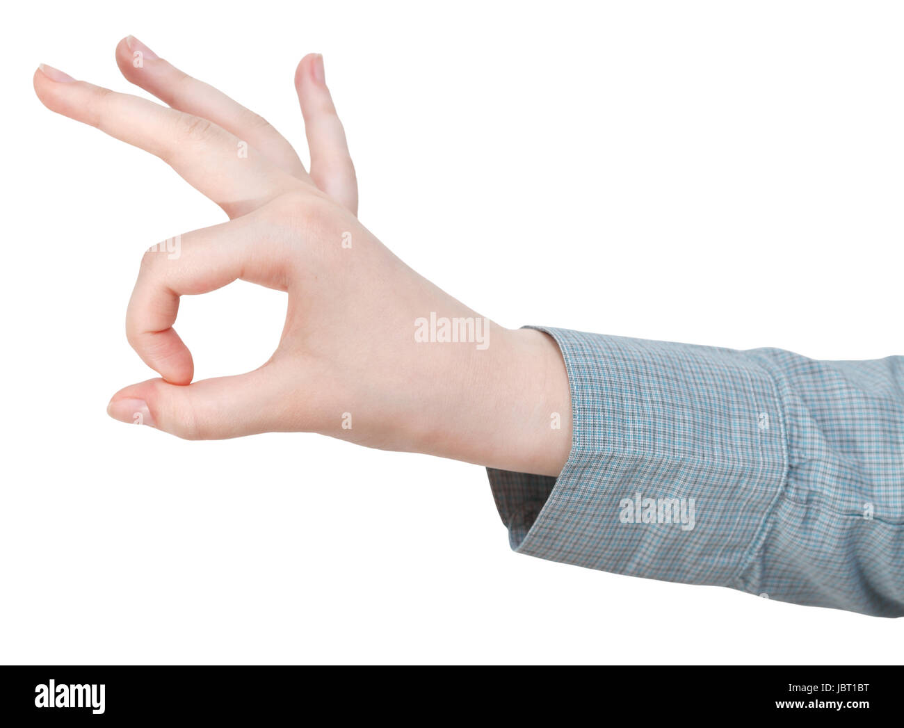 okay finger sign - hand gesture isolated on white background Stock ...