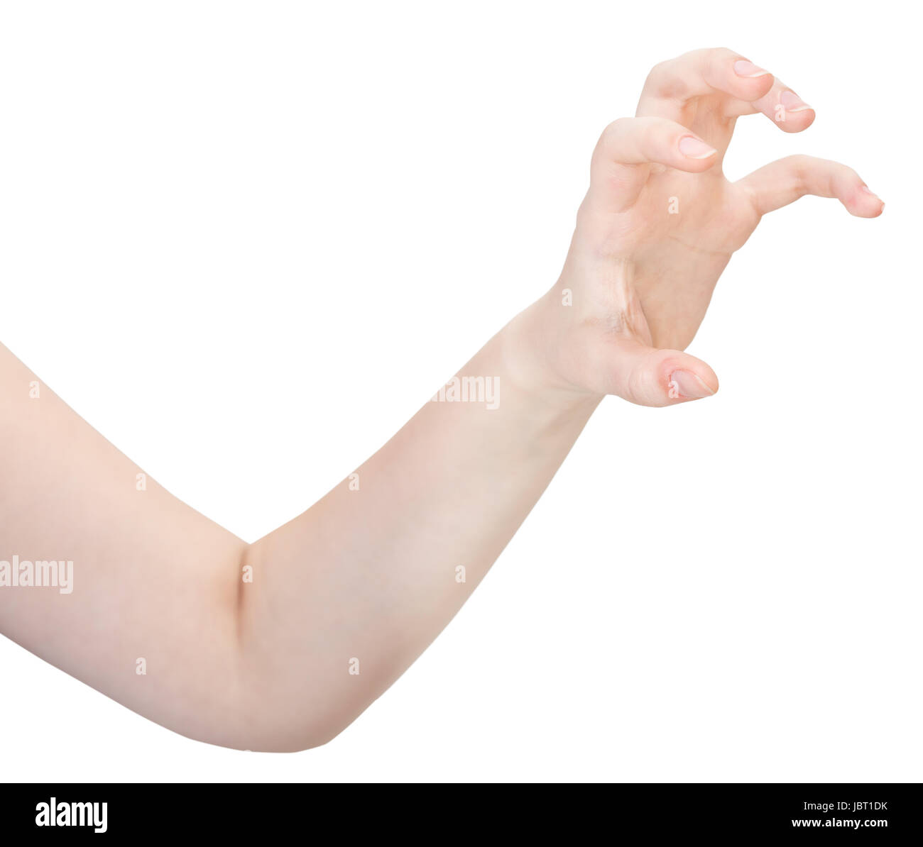 side view of claws palm - hand gesture isolated on white background ...