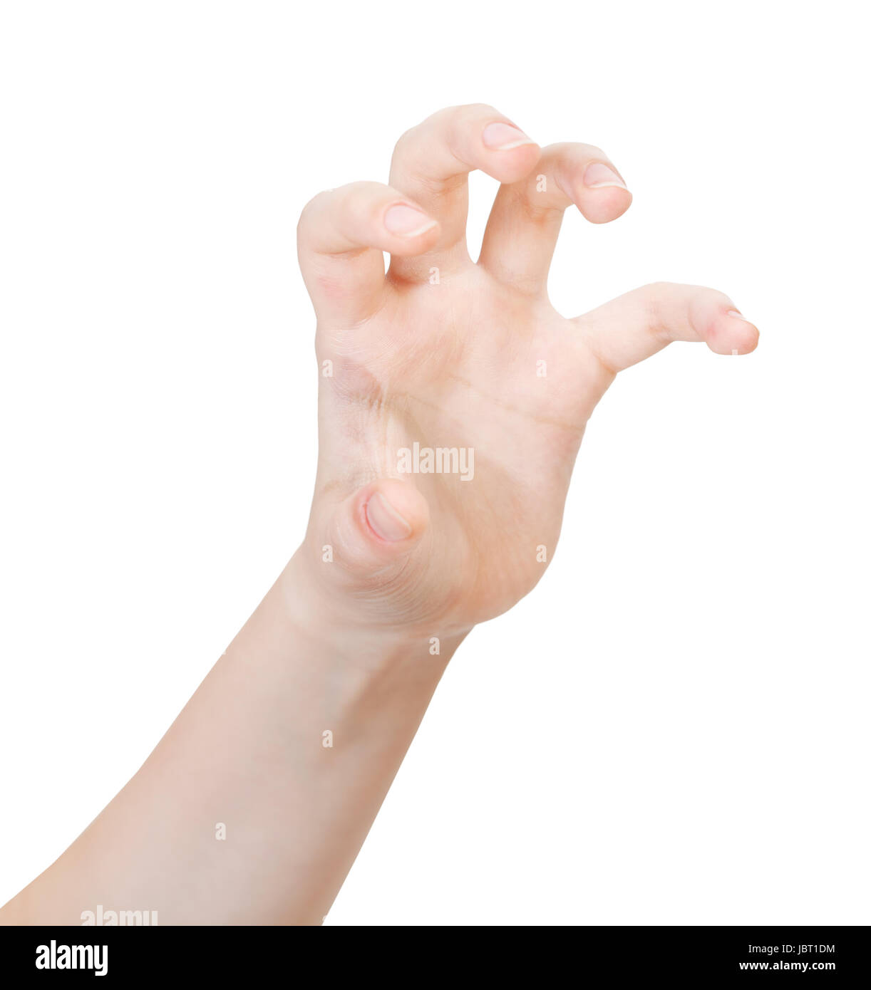 open claws palm - hand gesture isolated on white background Stock Photo ...