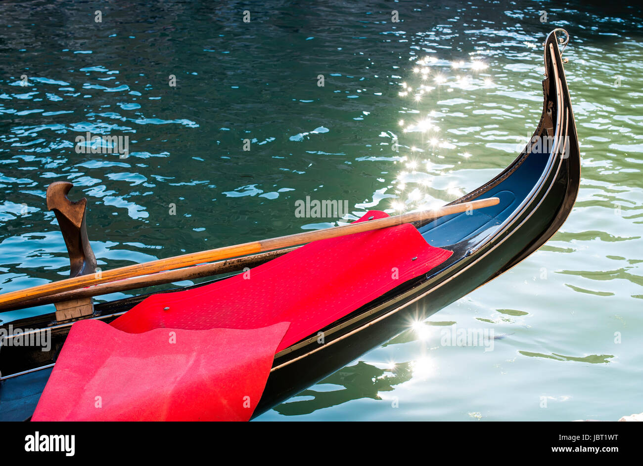Ancient gondolas in Venice. Close up black gondola Stock Photo - Alamy