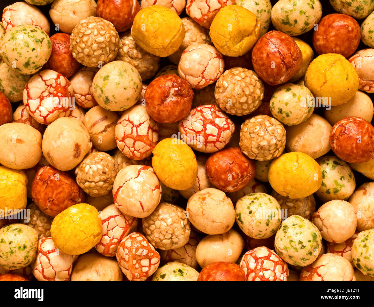 close up of fancy japanese peanuts food background Stock Photo - Alamy