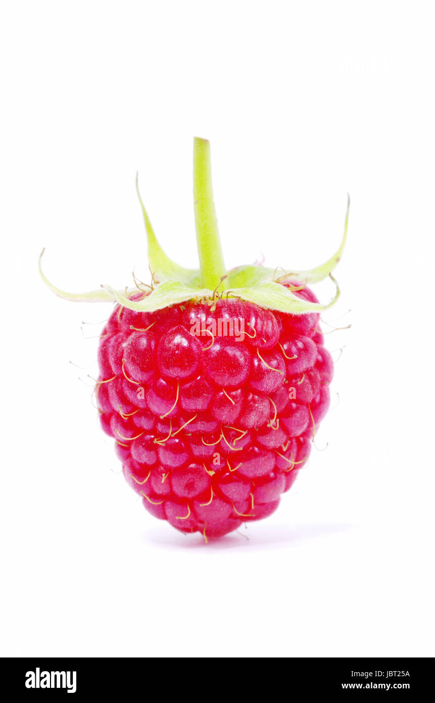 fresh raspberry closeup isolated on white background Stock Photo - Alamy