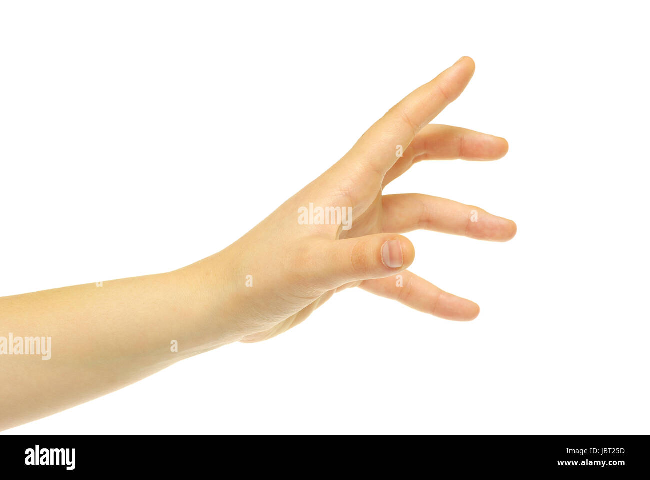 Extended hand for help on a white background Stock Photo - Alamy