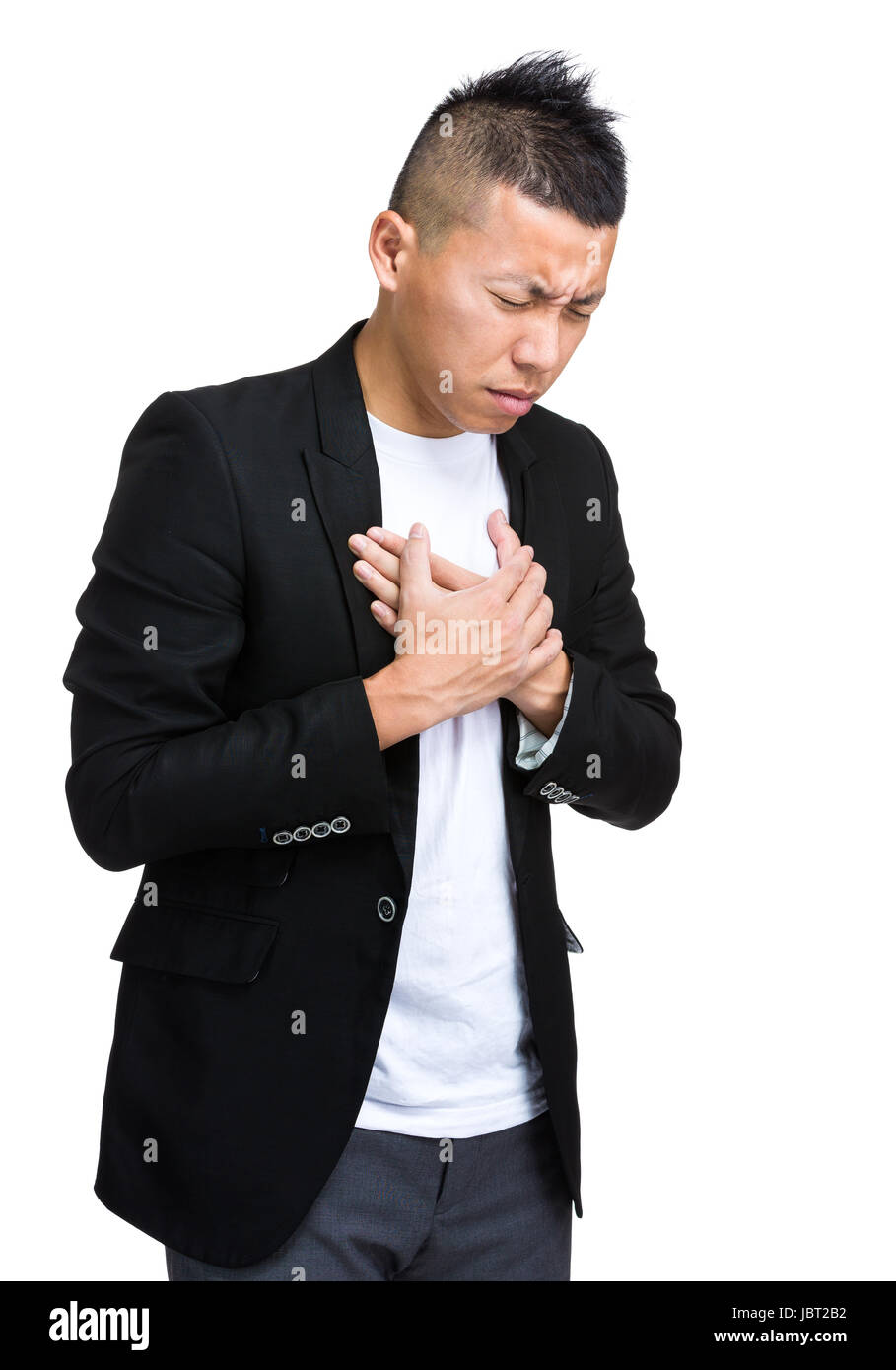 Businessman heart attack Stock Photo - Alamy