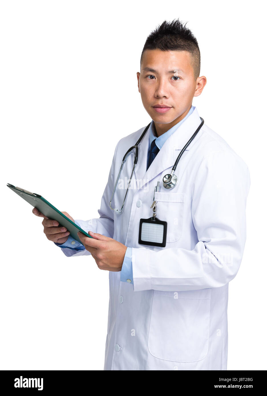 Medical doctor hold clipboard Stock Photo - Alamy
