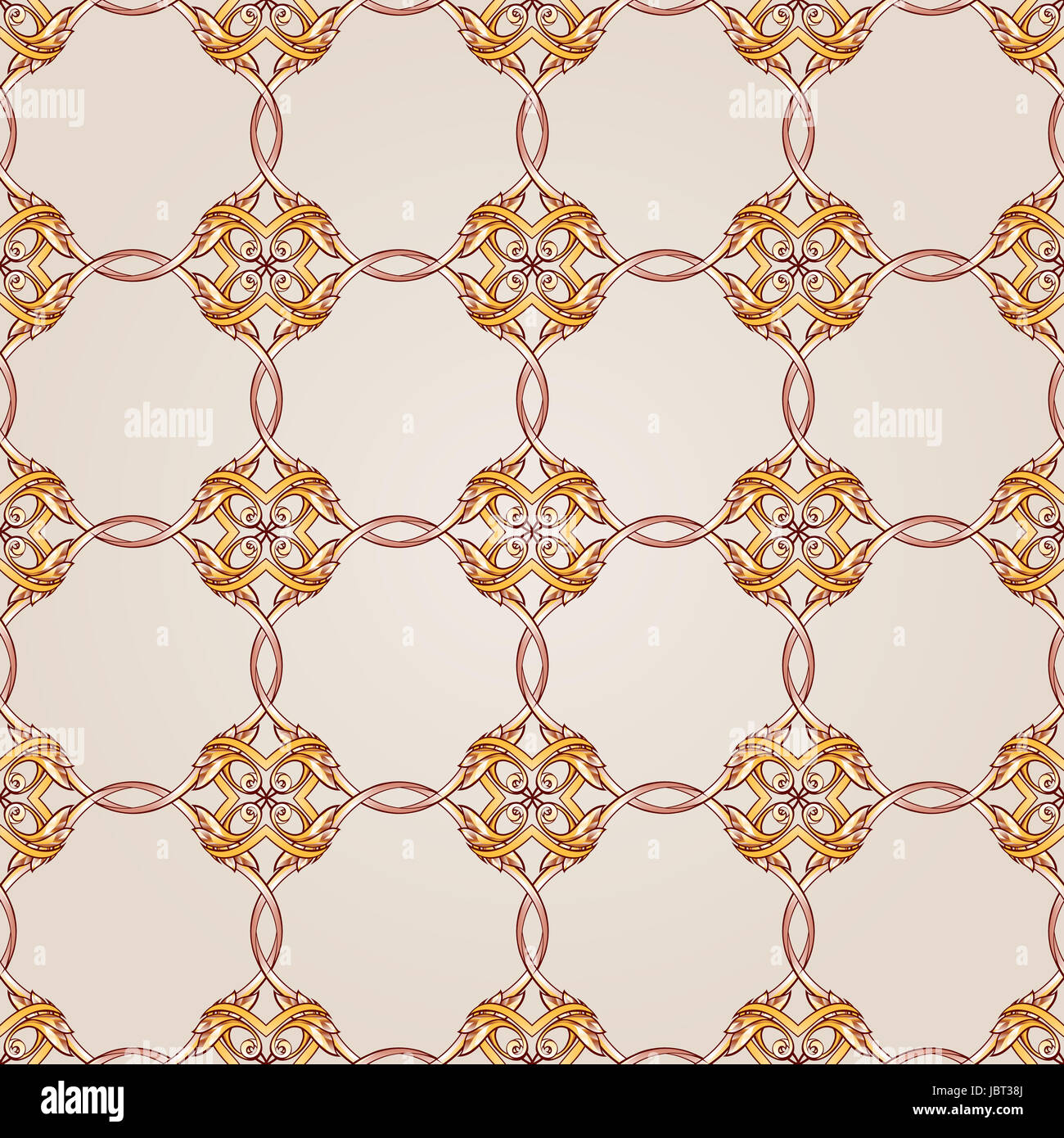 Seamless ornate floral pattern of brown henna on beige background Stock ...