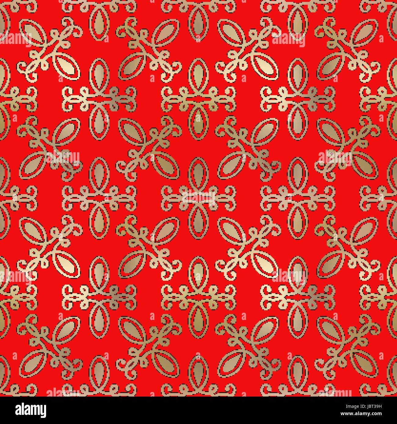 Vector gold seamless pattern on a red background Stock Vector Image ...