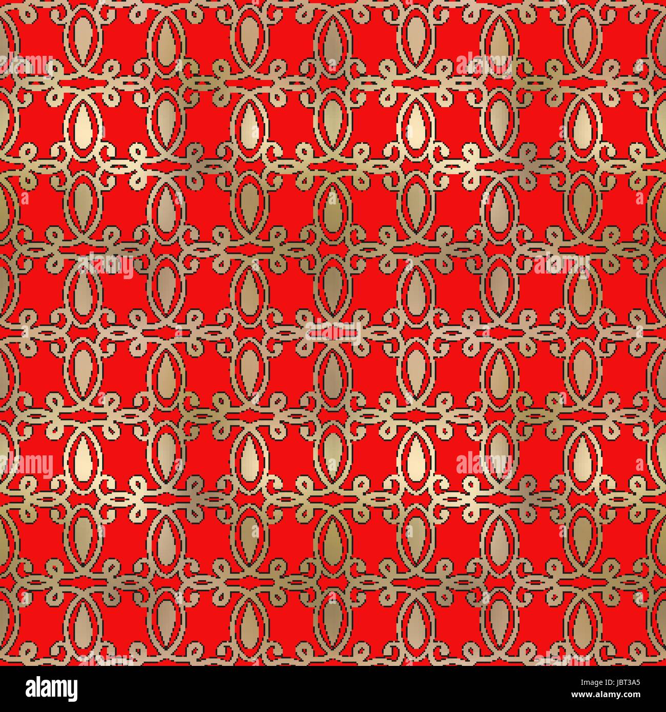 Vector gold seamless pattern on a red background Stock Vector Image ...