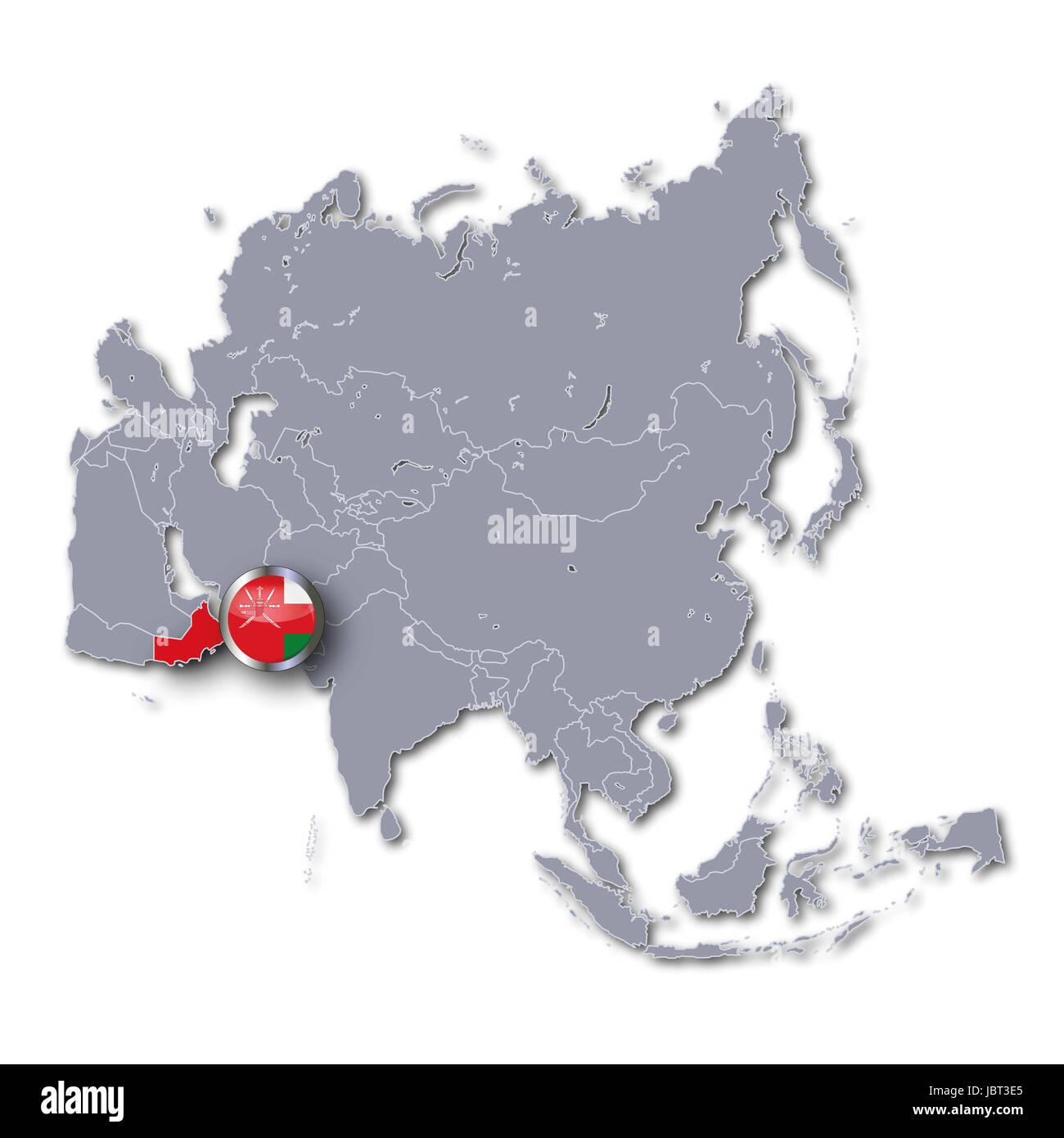 asia map with oman Stock Photo - Alamy