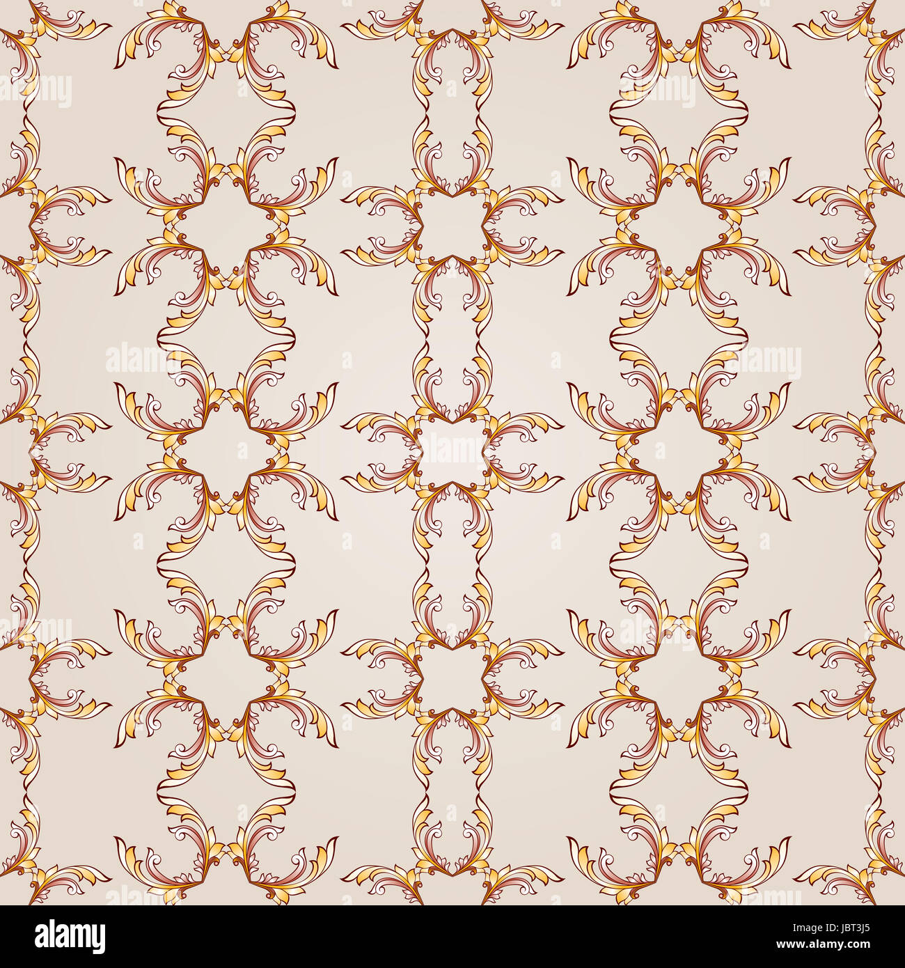 Seamless vertical pattern of brown henna on beige background Stock ...