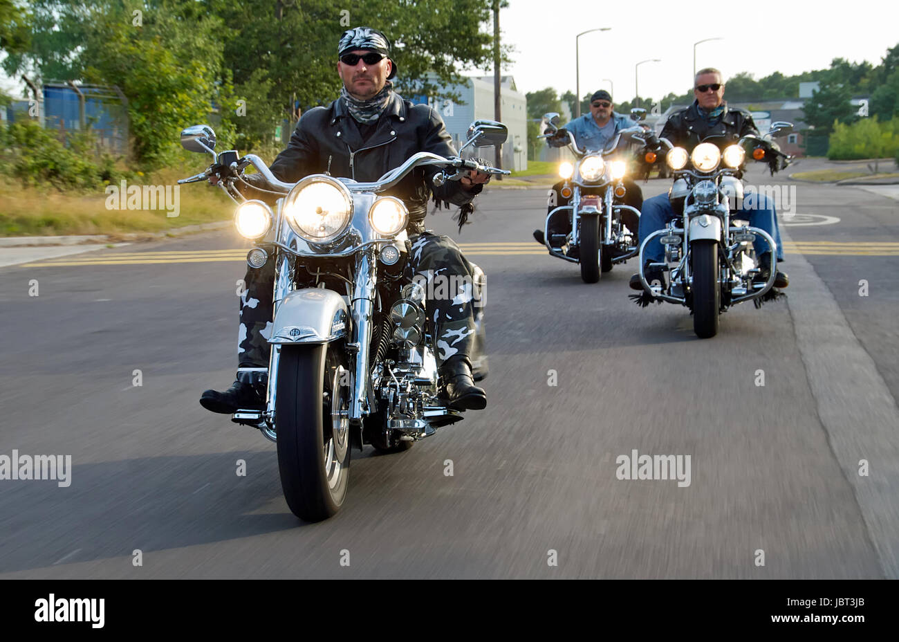Group Riding Harley Davidson Motorcycles