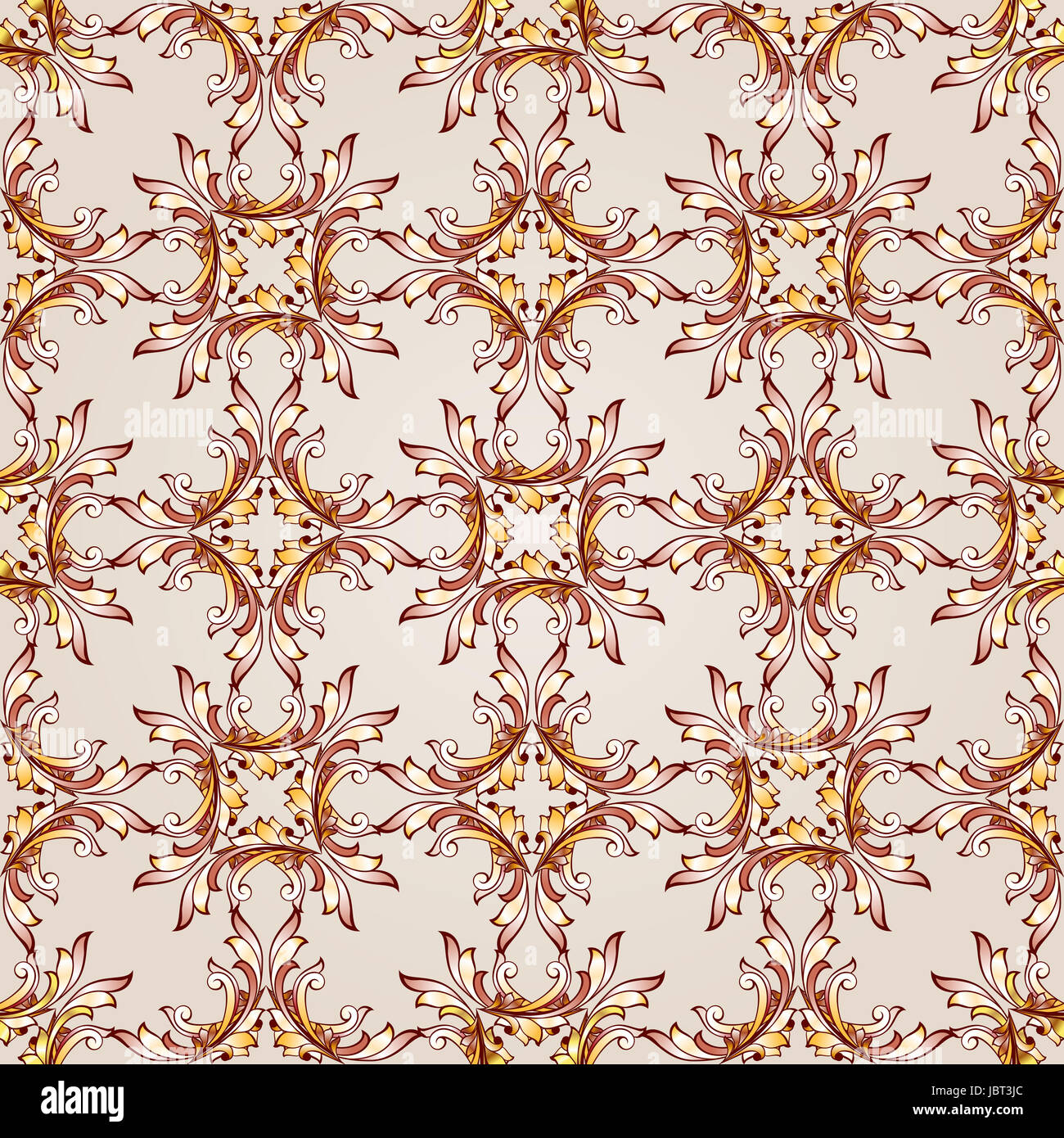 Seamless pattern of brown henna on beige background Stock Photo - Alamy