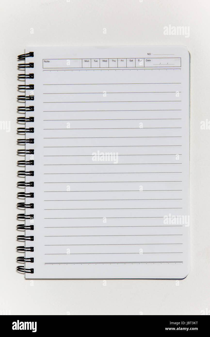 Blank white notebook paper isolate on white background texture Stock ...