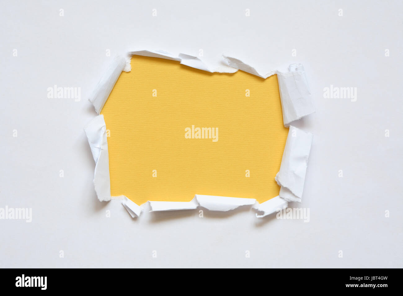Abstract yellow and white paper background with hole Stock Photo - Alamy