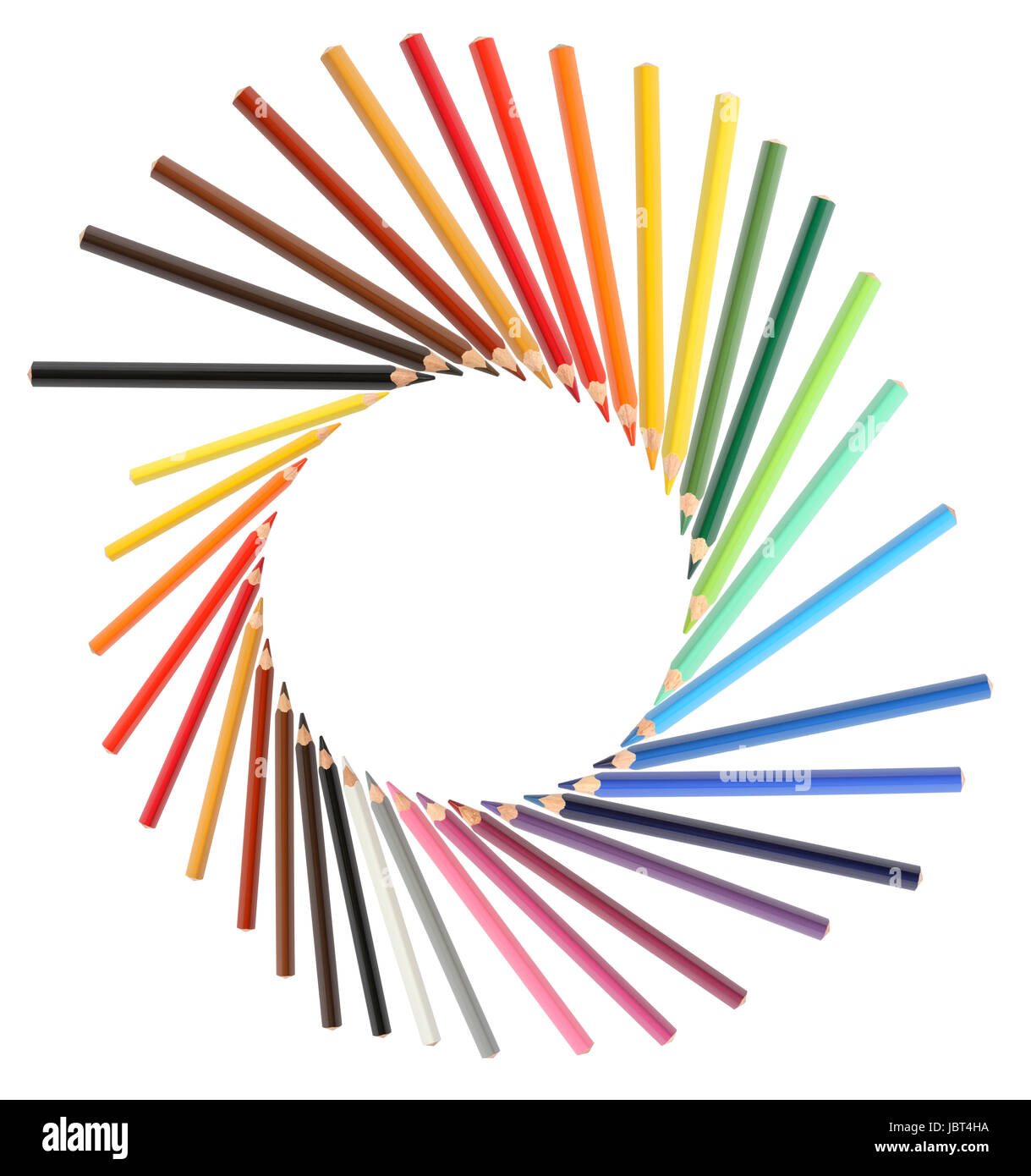 Circle made from lot of color pencils. Good background Stock Photo - Alamy