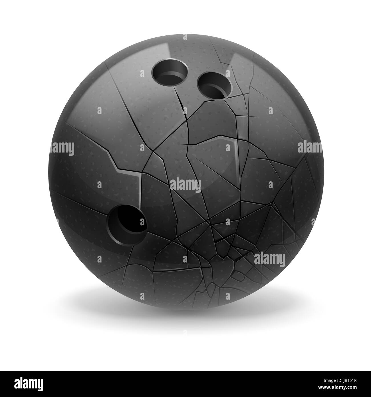 Black broken ball with cracks. White background Stock Photo - Alamy