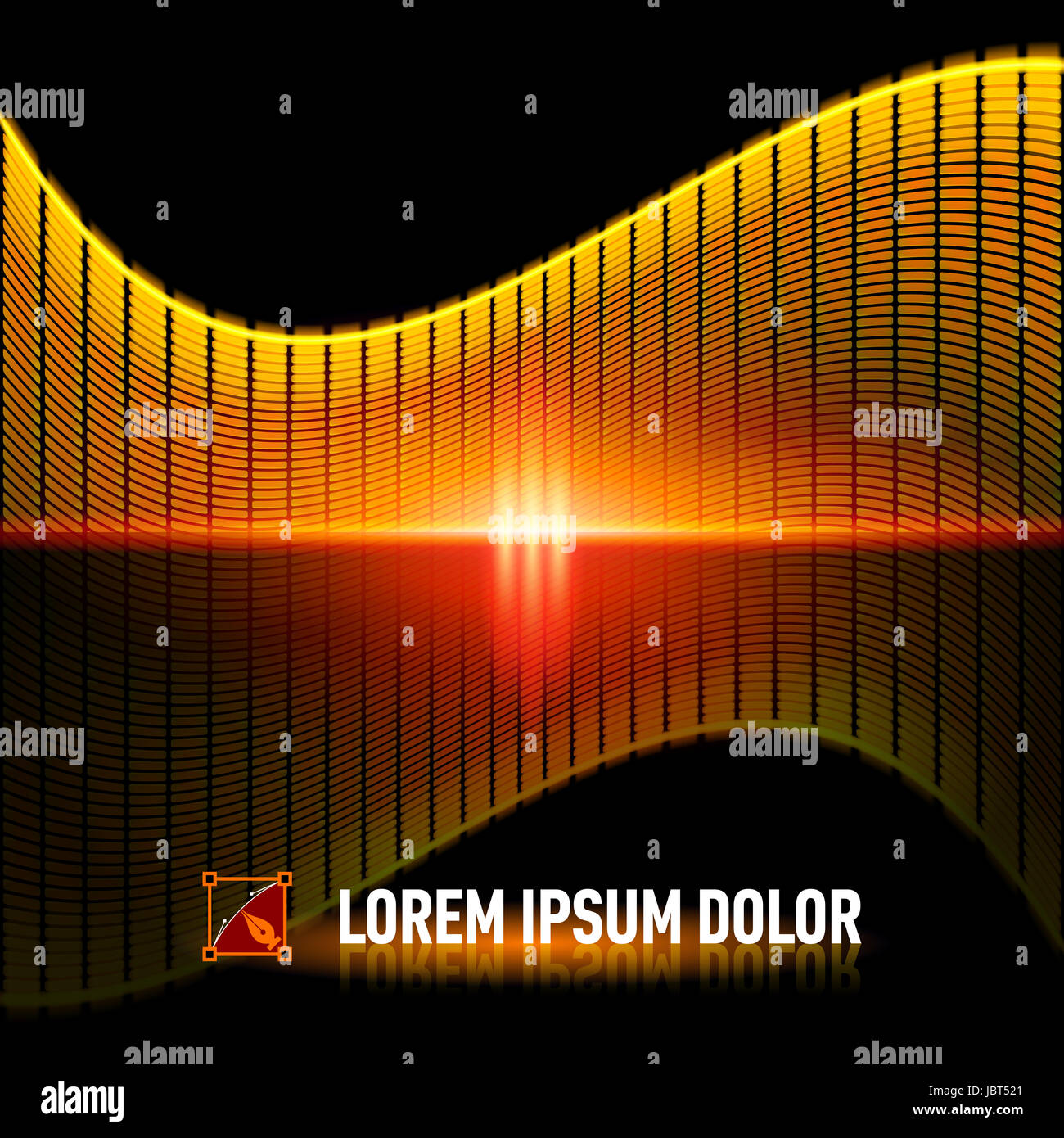 Luminous background with yellow digital music equalizer Stock Photo - Alamy