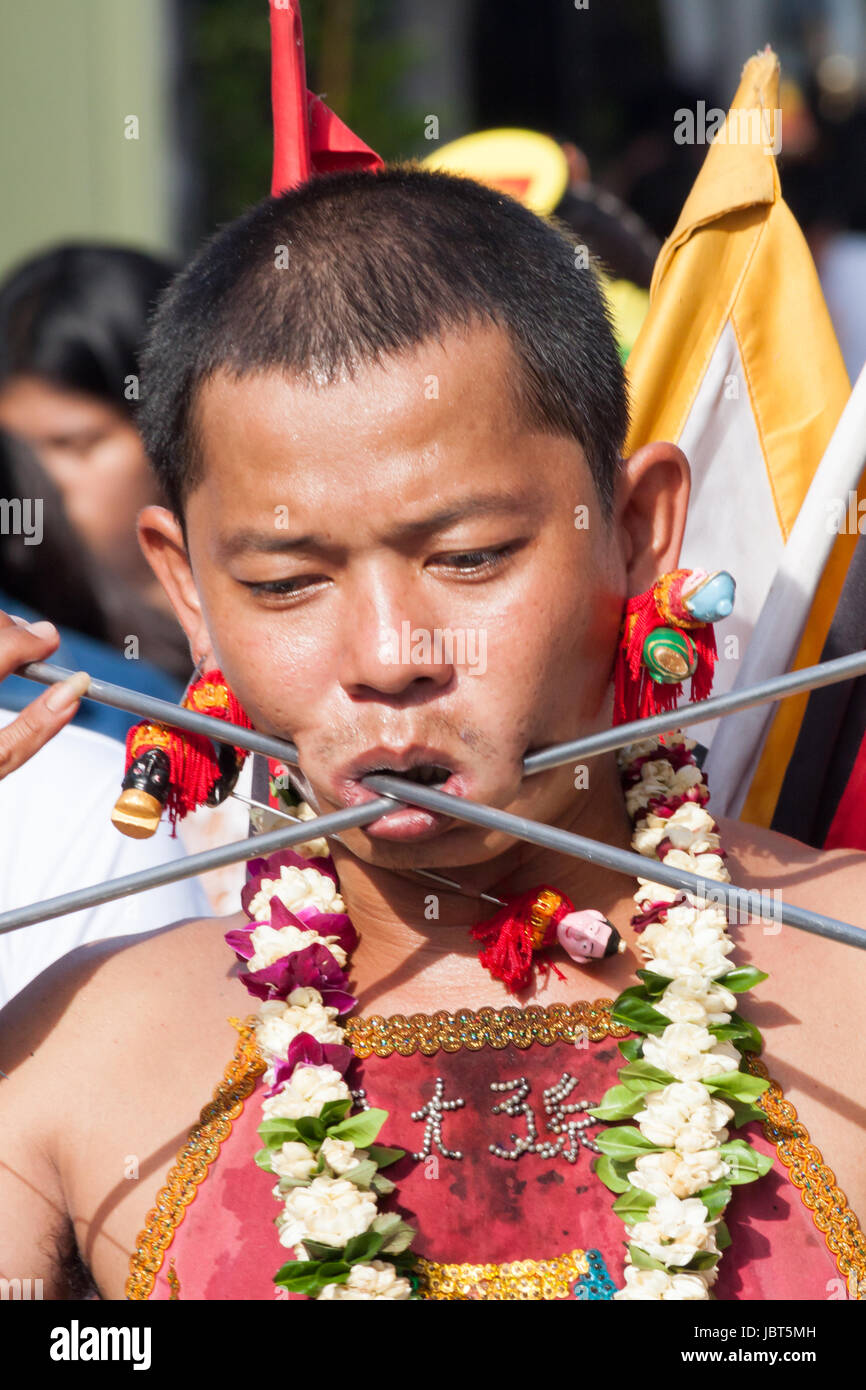 Thailand mutilation piercing hi-res stock photography and images - Alamy