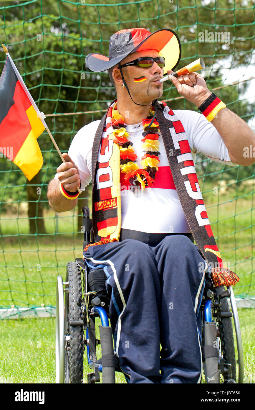 football fan with handicap Stock Photo - Alamy