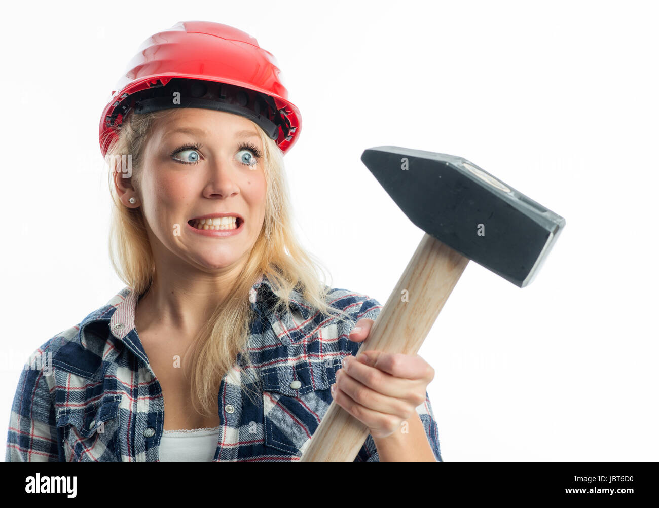 Female construction worker muscular hi-res stock photography and images ...