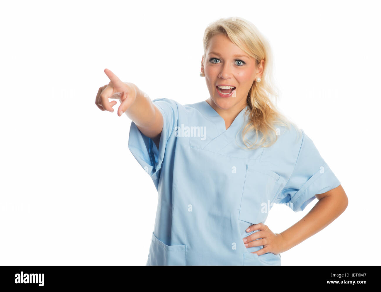 nurse pointing at something Stock Photo - Alamy