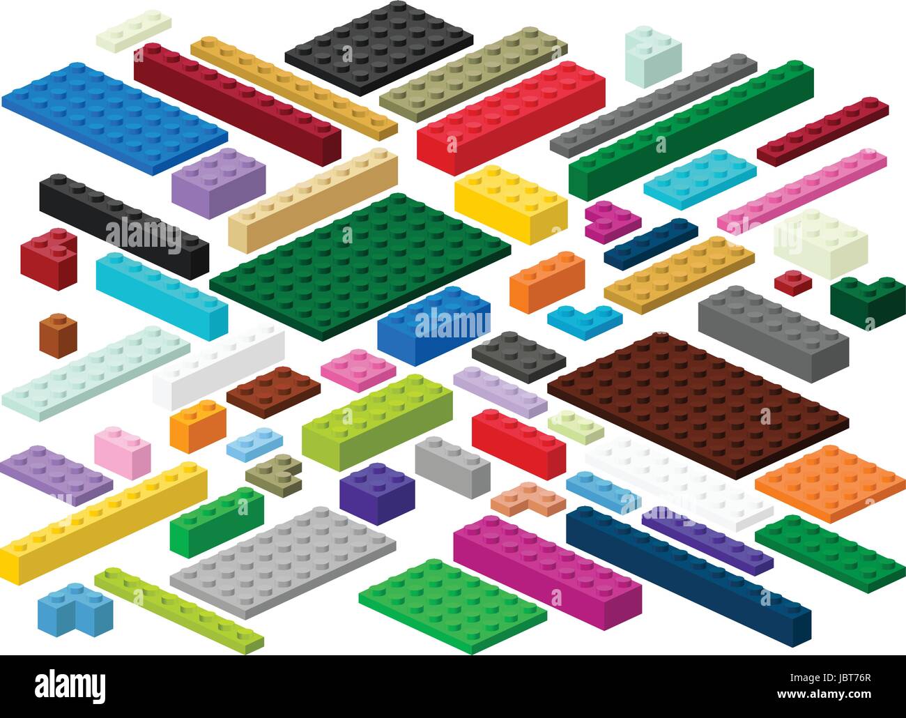 Building blocks and plates for children in vector (easily modifiable ...