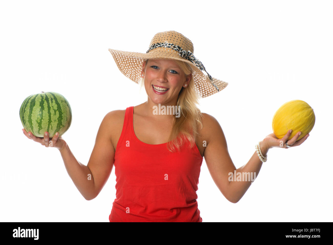woman with melons Stock Photo - Alamy