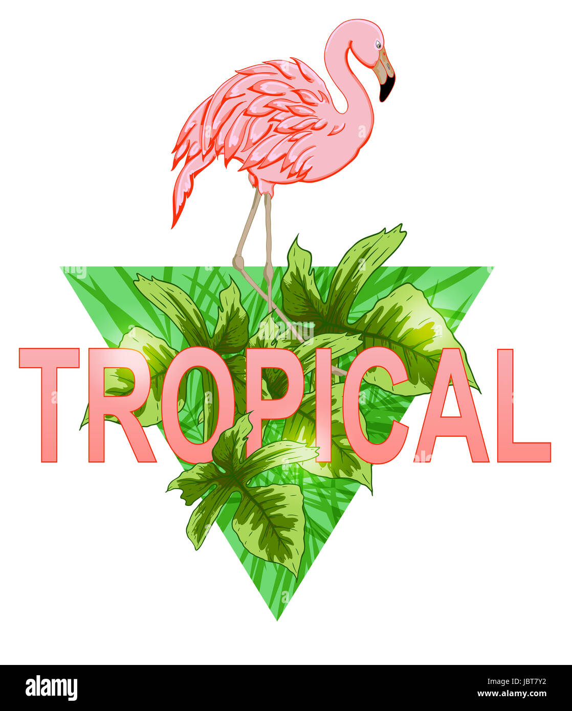 Palm tree on flamingo Cut Out Stock Images & Pictures - Alamy