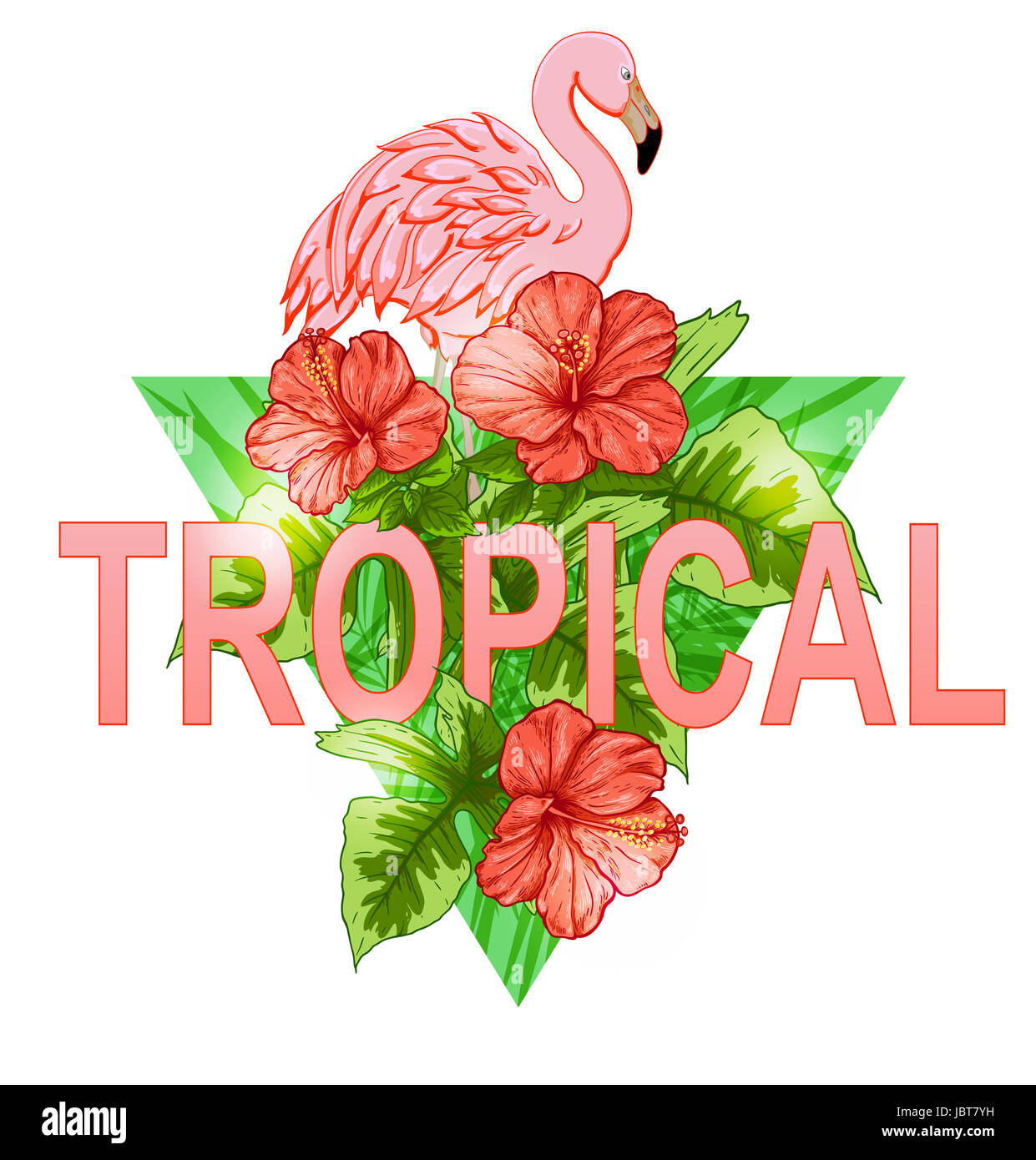 Palm tree on flamingo Cut Out Stock Images & Pictures - Alamy