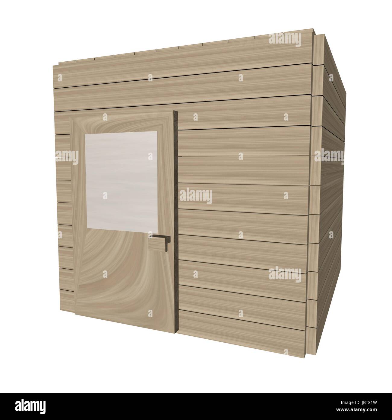 Wooden sauna isolated over white, 3d render Stock Photo - Alamy