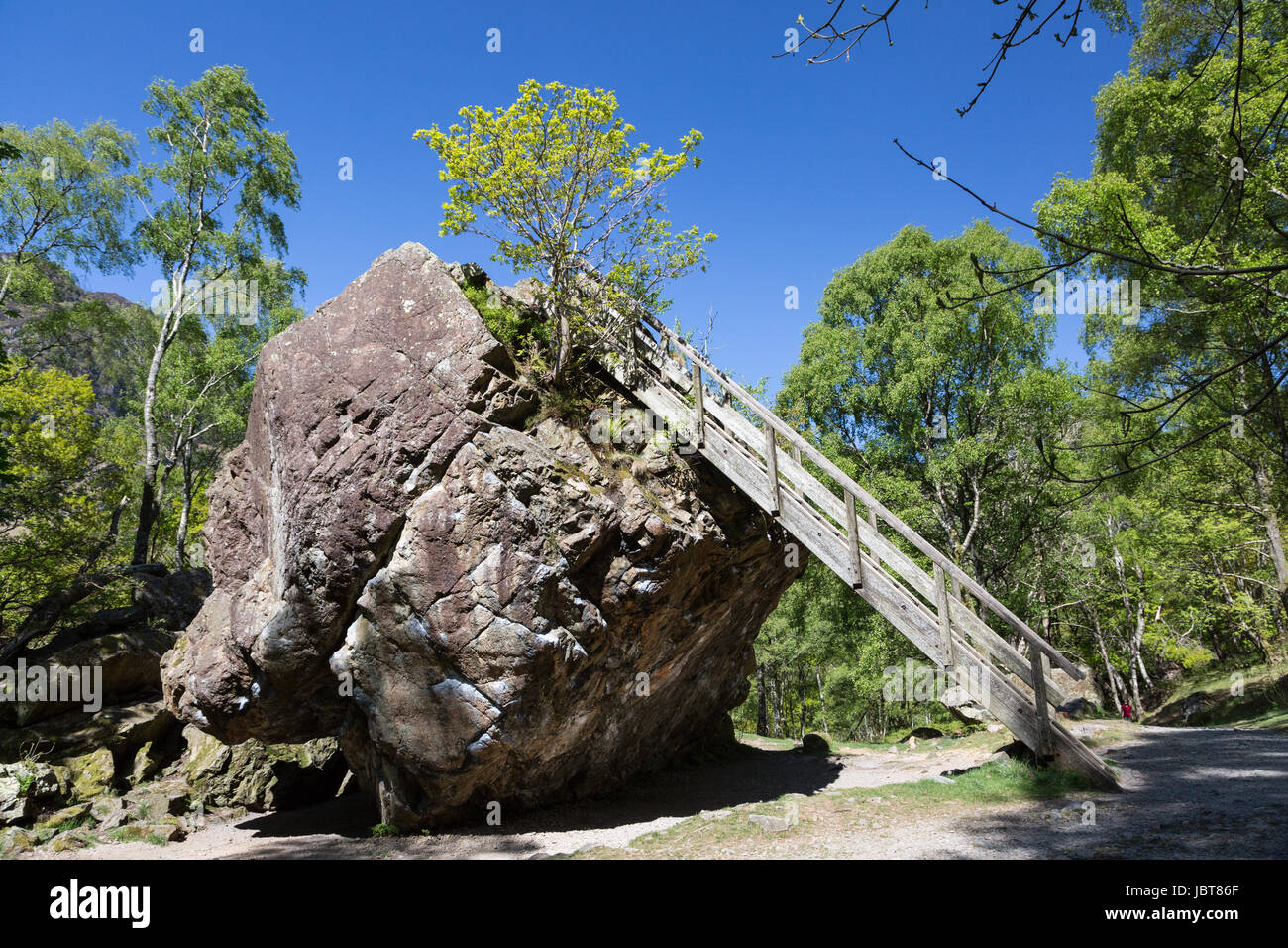 The Bowder Stone at Borrowdale Stock Photo - Alamy