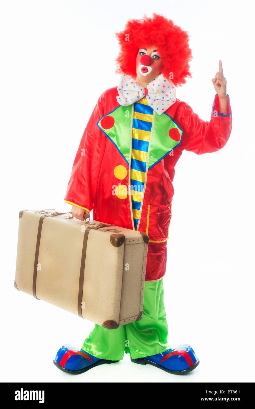 clown with suitcase Stock Photo - Alamy