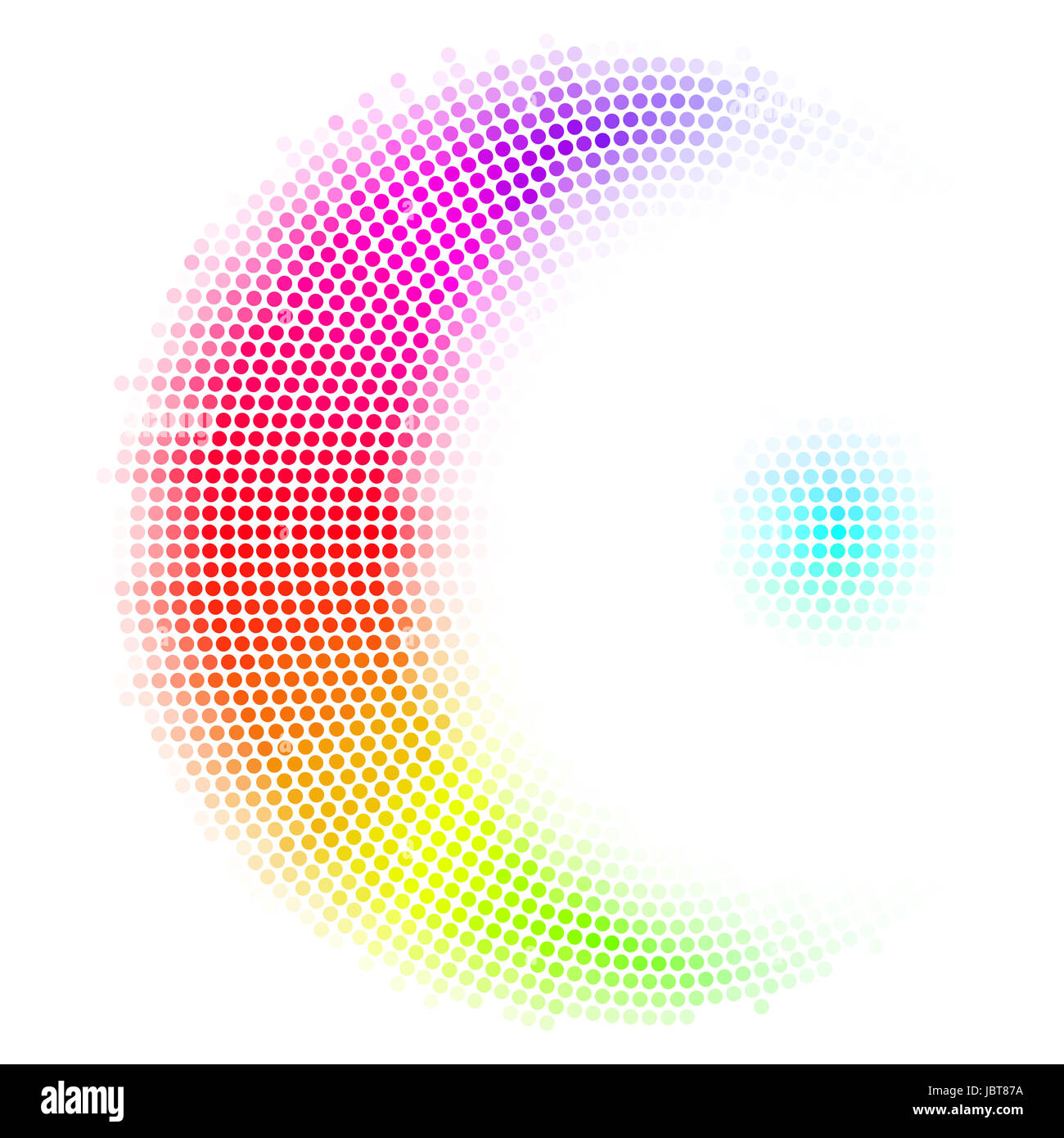 Equalizer dots digital form crescent on the white background Stock ...