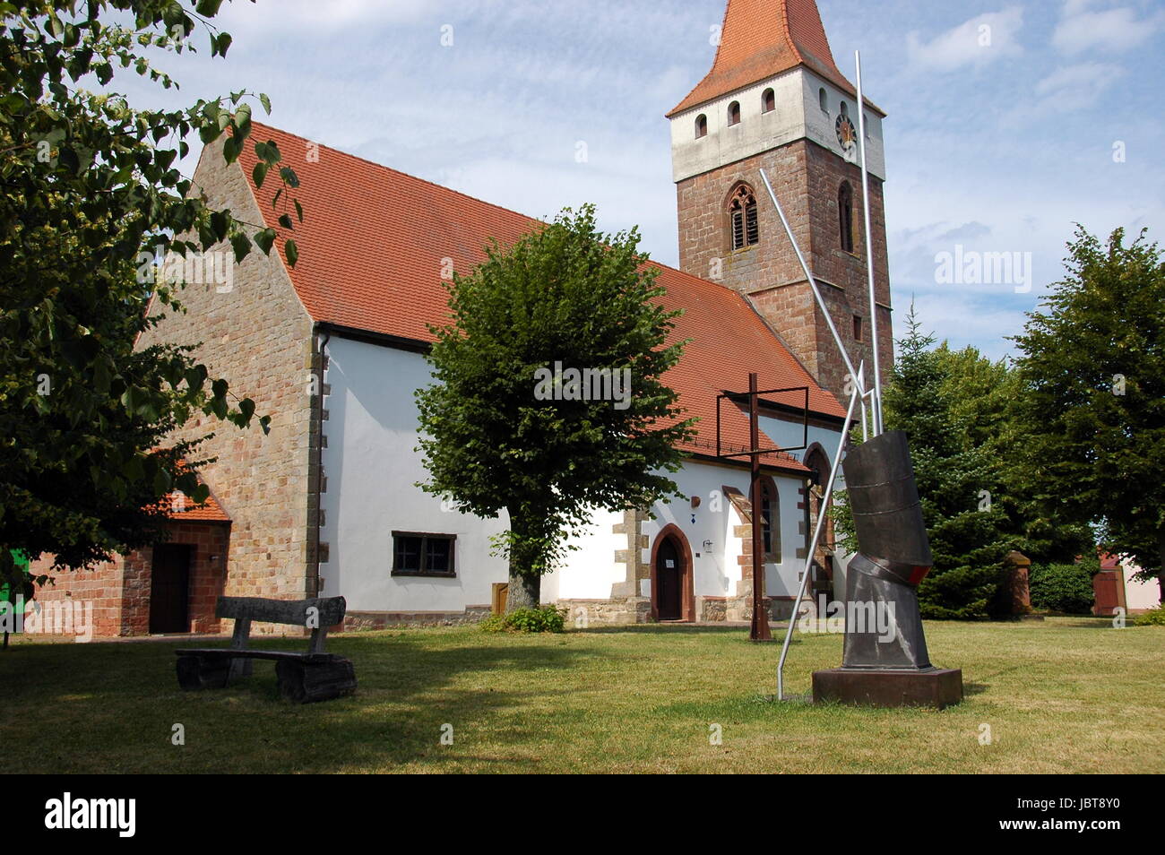 art by stefan forler at the historic church in minfeld / pfalz Stock ...