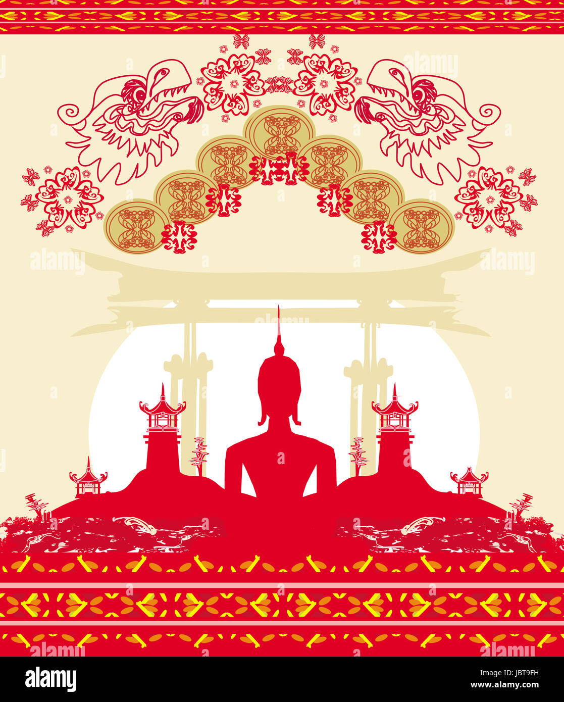Buddha - abstract background, beautiful ornament card Stock Photo - Alamy