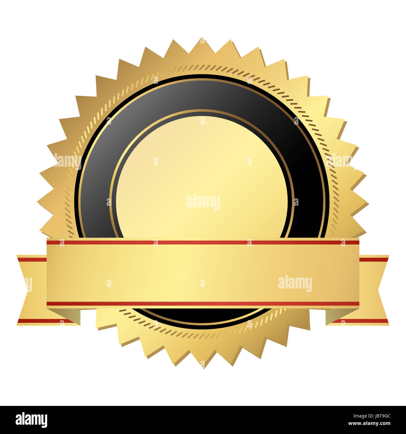 vector template seal of quality gold with banner Stock Photo - Alamy
