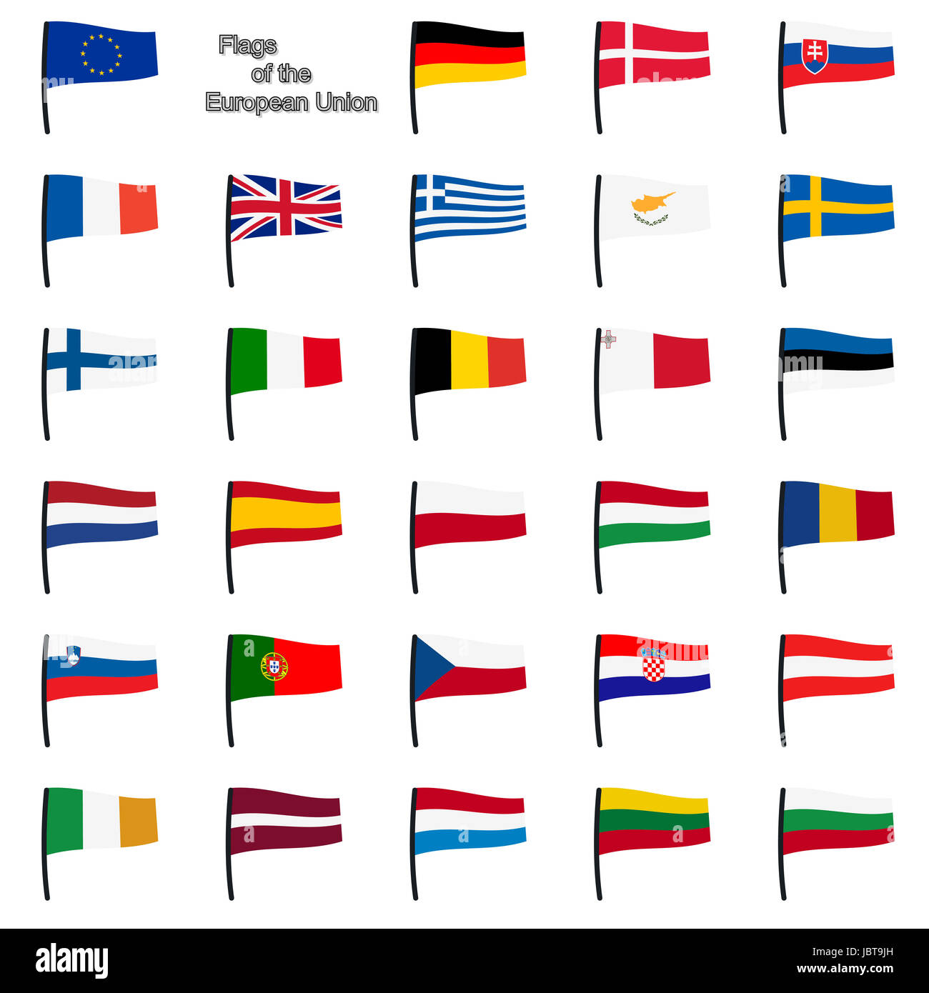 collection of european union flags Stock Photo - Alamy
