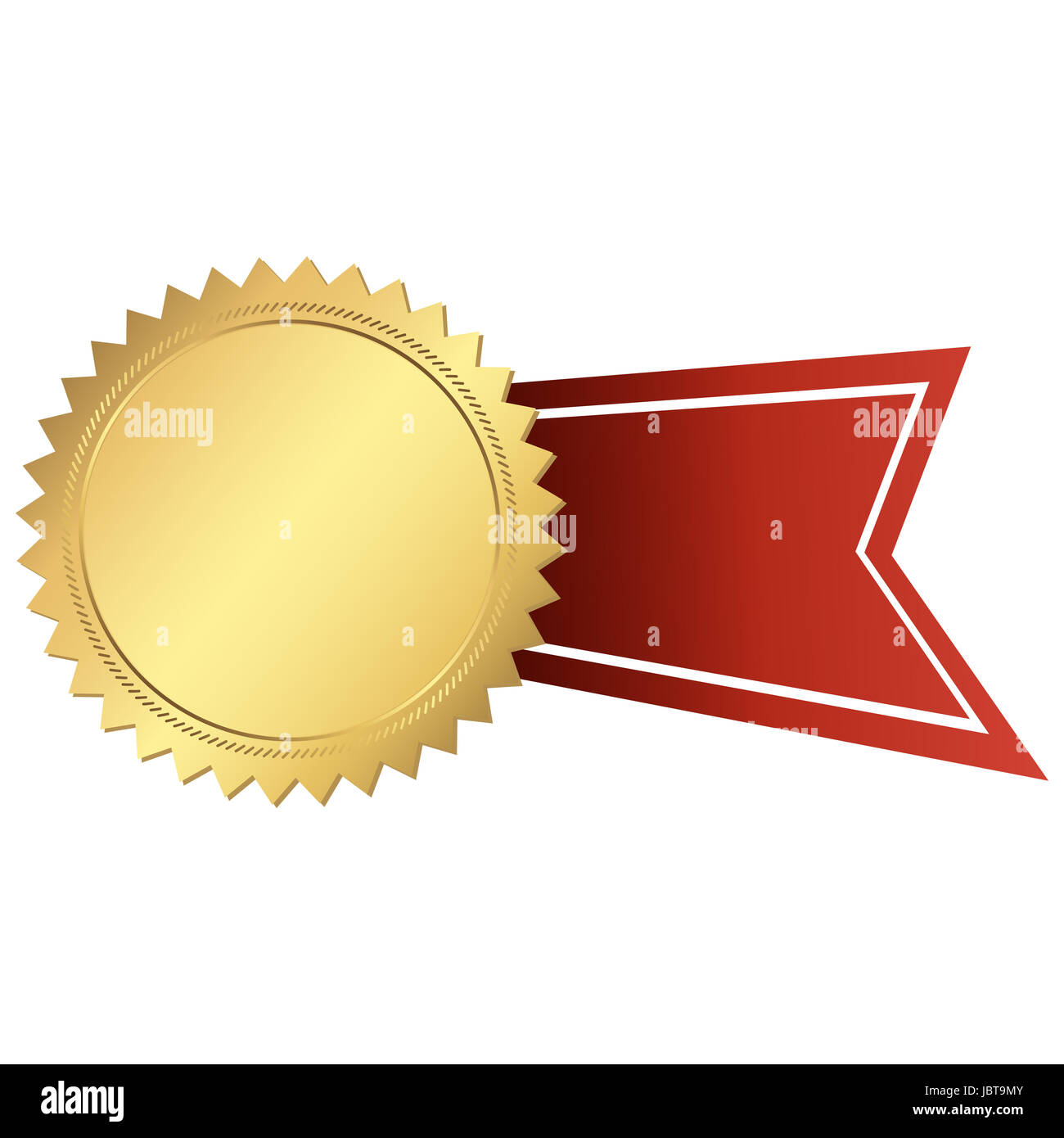 gold button with ribbon template Stock Photo - Alamy